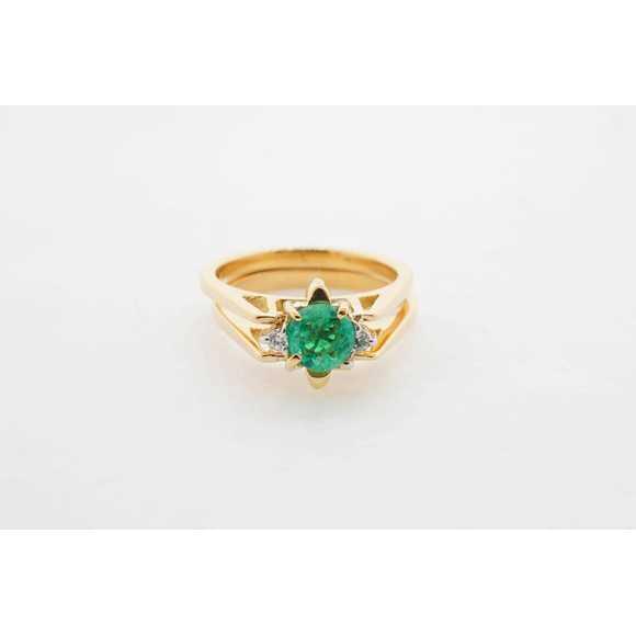 Jewelry | Estate Sale Vintage 18k Yellow Gold Emerald Statement Ring ...